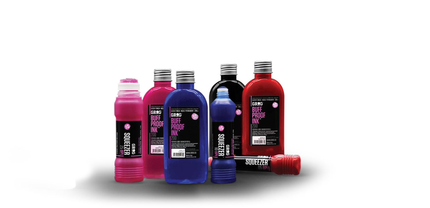 GROG® – Buff Proof Ink Line – Glossy Finish & Bleed-Through