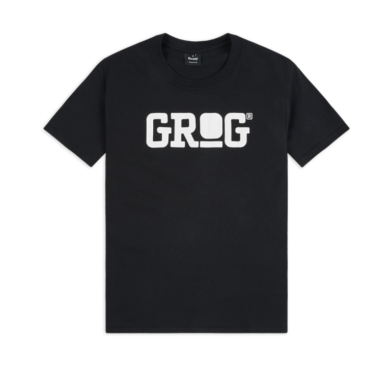 GROG® – Classic Logo T-shirt – Black/White Short Sleeves